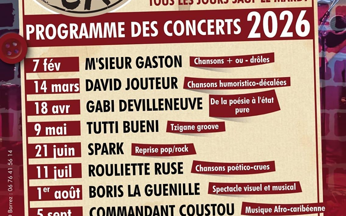 Bar concert au Grand Caf à Belley | Montagnes du Jura